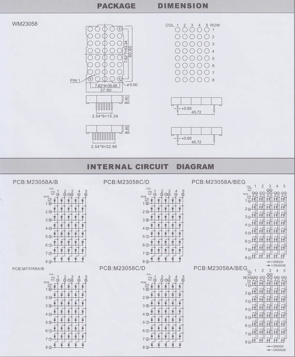 Ultra Red 8x5 Matrics 5mm Dot matrix Display 5x8 Led matrix| Alibaba.com