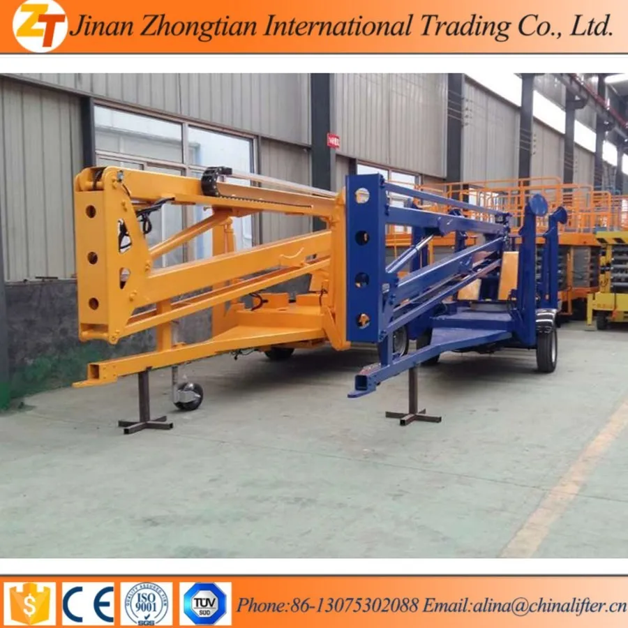 Cherry Picker Diesel Engine Articulated Towable Boom Lift Platform Drag ...