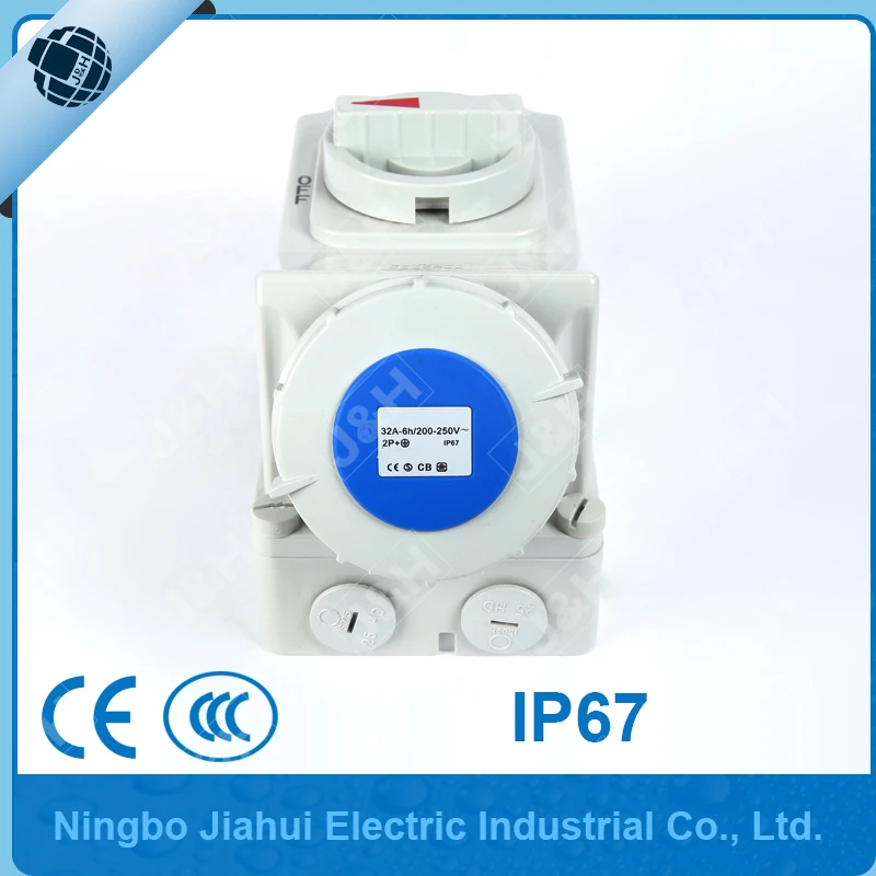 Jiahui Ip67 Iec 32a 3poles European Industry Socket With Switches And ...