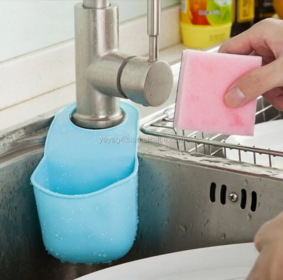 Silicone Dish Wash Sponge Sink Holder Sink Top Hanger Sink Rack ...