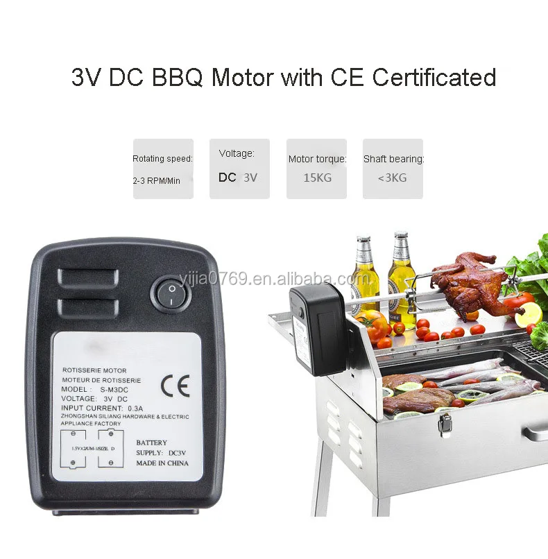 3v Grill Battery Powered Barbecue Motor Grill Rotisserie Rotating Bbq Spit Output Speed Bbq ...