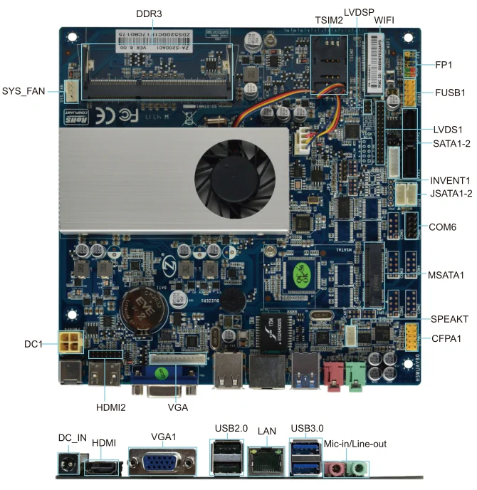 Custom Motherboard Design AIO Kiosk Mini ITX for Intel Core I5-5300U