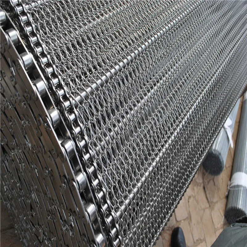 304 stainless steel wire mesh spiral conveyor chain mesh belt for food ...