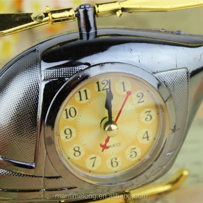 Helicopter Shape Clock - Stylish Alarm with Adjustable Knobs