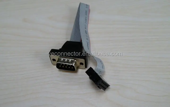Rs232 Cable Db9 Ribbon Cable To Idc Flexible Cable 2*5p - Buy Rs232 Db9 ...
