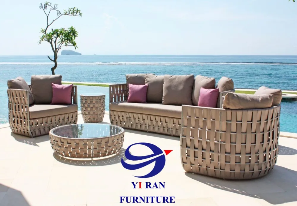 Swimming Pool Party Rattan Sofa With Dining Set And Chaise Lounge ...