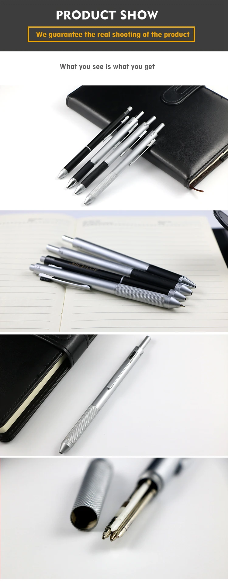 Multicolor Multifunction Pda Click Pen 4 Core Multipen Automatic Pencil ...
