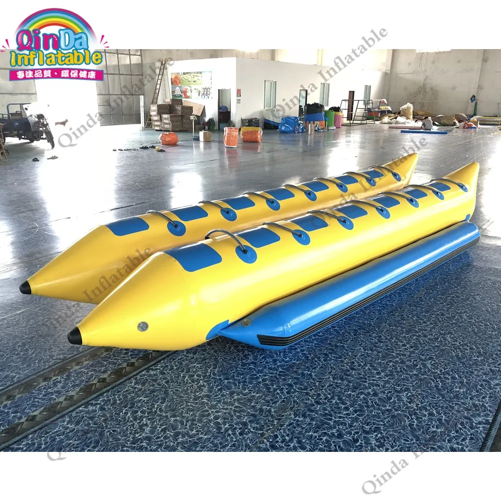 14 Persons Inflatable Pontoon Boat Flying Fish Toy,0.9mm Pvc Inflatable ...