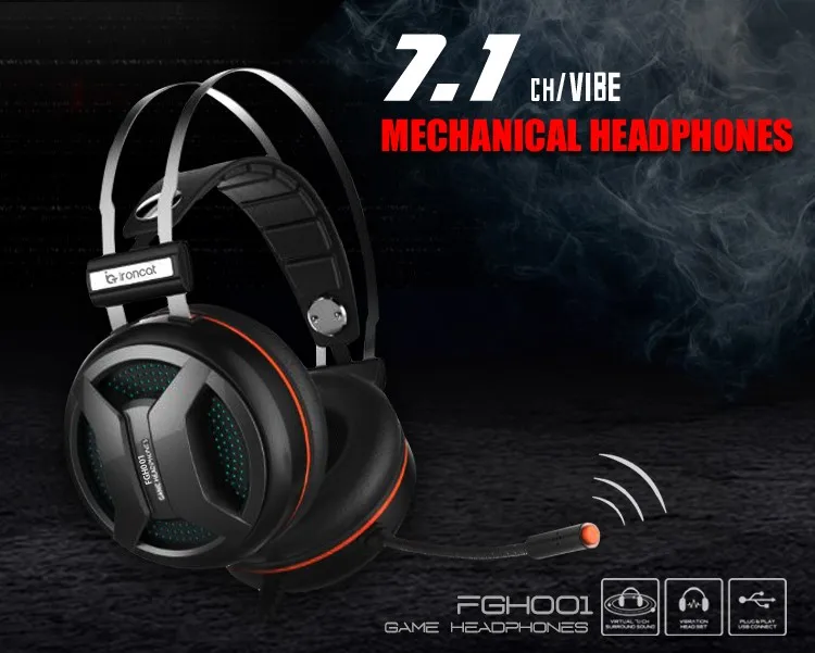 7.1 Virtual Sound Usb Gaming Headset With Rgb Light - Buy 7.1 Virtual ...