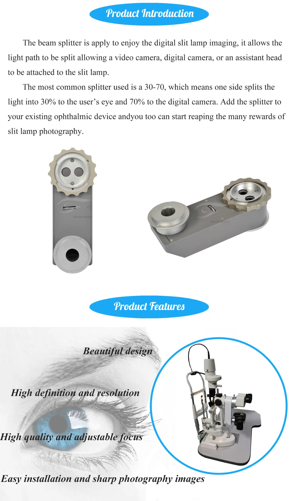 Integrated Haag Slit Lamps Beam Splitter With Digital Camera Interface ...