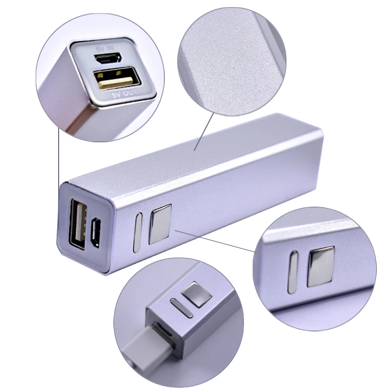 Colorful Battery Charger Square Tube 2600mah Power Bank Rechargeable ...