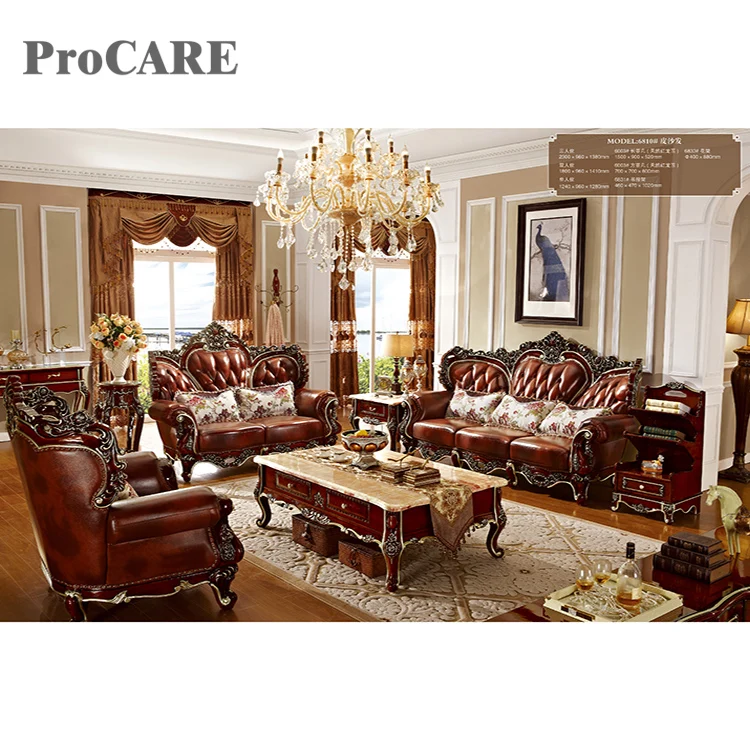 Shop Our Luxury European Style Furniture Set in Genuine Leather