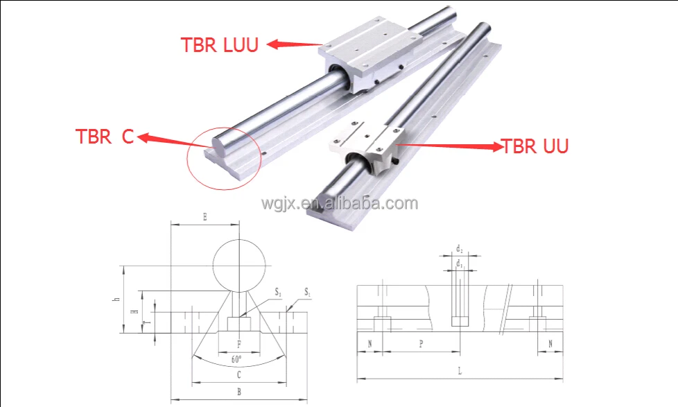 Linear Guide Tbr16uu Linear Slide Linear Motion Ball Slide Units Ball ...