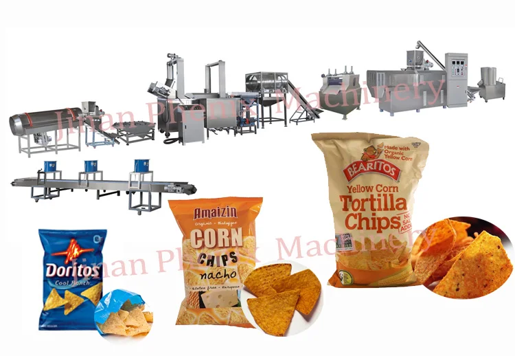 Automatic Doritos Corn Chips Production Line - 80kg-100kg/h