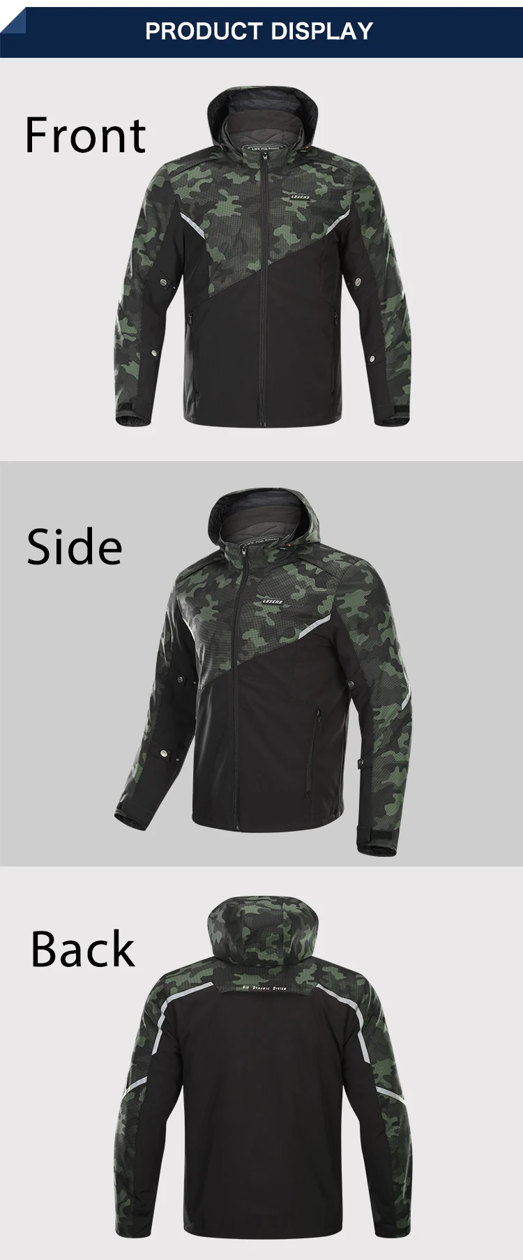 Full Season Double Layer Waterproof Warm Urban Army Green Motorcycle ...