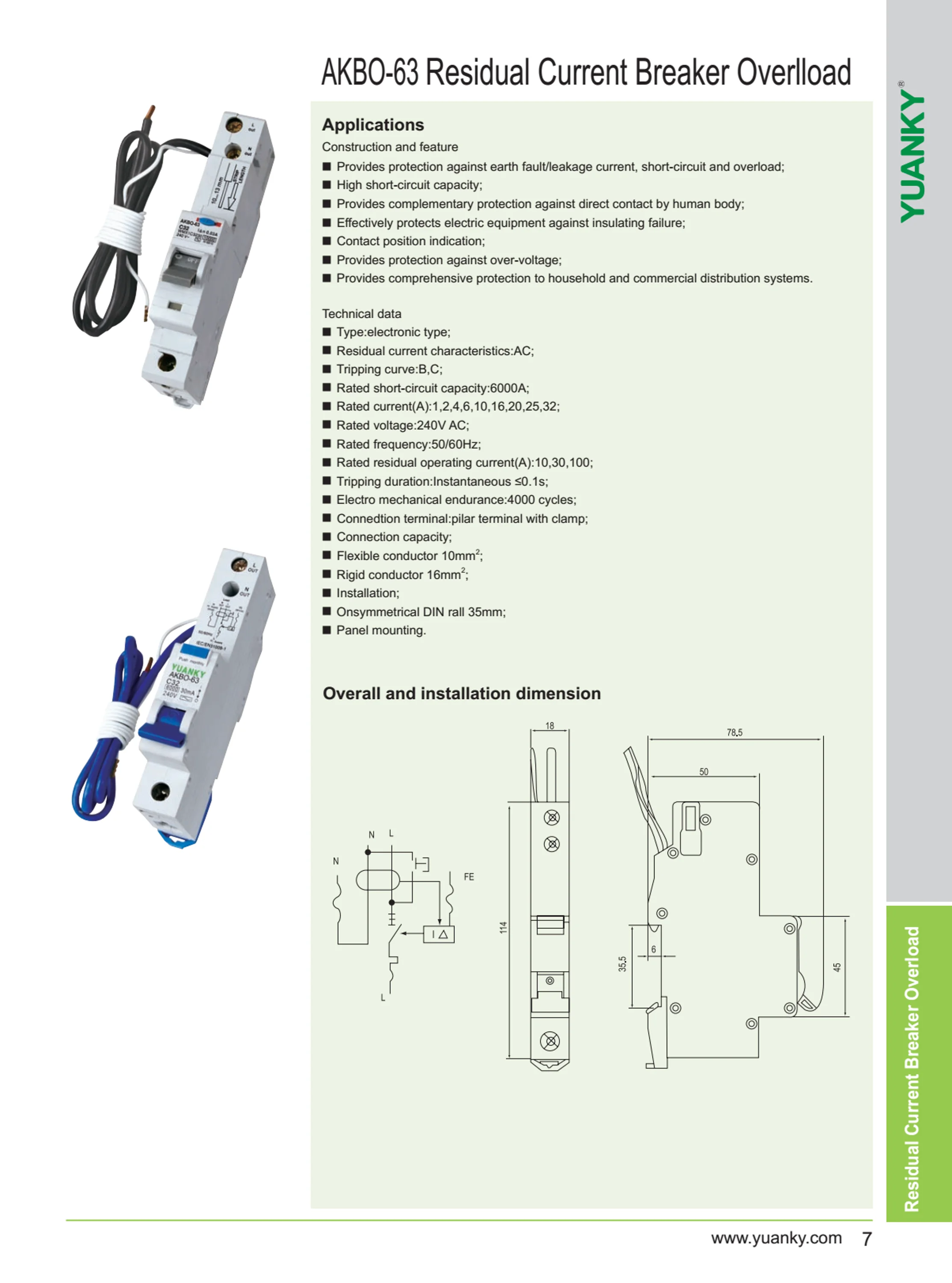 Manufacturers Price 10ka Iec61009-1 Rcbo Elcb Earth Leakage Circuit ...
