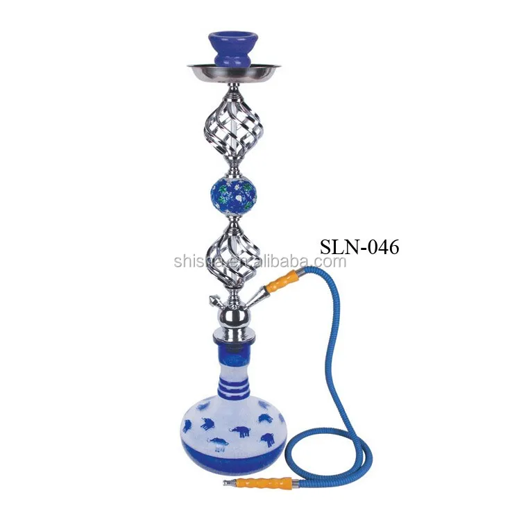 Beautiful Good Quality Glass Bottle Crystal Metal Stem Hookah Shisha ...