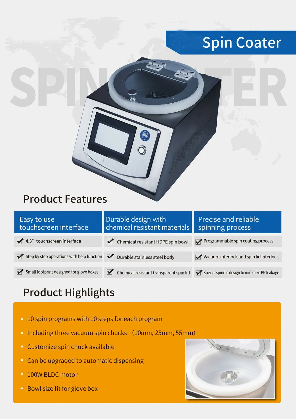 High Speed 12,000 Rpm High Speed Programmable Spin Coater Tch-ez6 - Buy High Speed Spin Coater ...