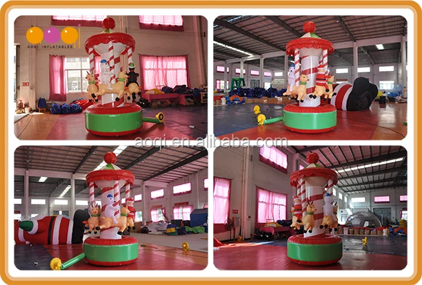 Christmas Santa Claus Inflatable Christmas Merry Go Round For Sale ...
