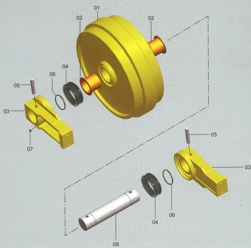 High Quality Bulldozer D6D Front Idler - 2000 Hours Warranty
