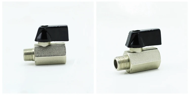 Black Handle 1/4 Inch Bsp Thread Male & Female Brass Mini Ball Valve ...