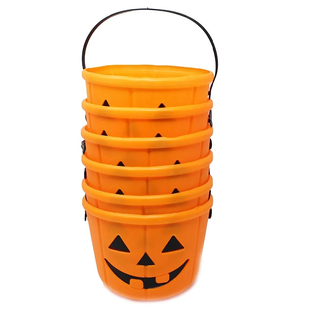 Halloween Trick Or Treat Pumpkin Bucket Jack O Lantern Candy Basket ...