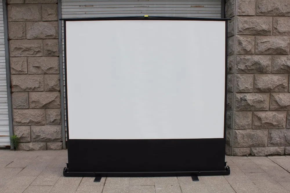 92" (16:9) Floor Stand Projection Screen - Portable & Matte White