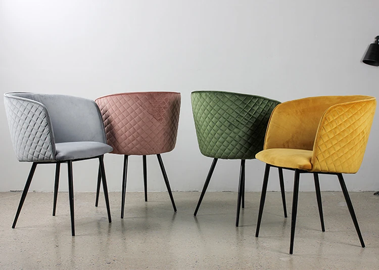 Nordic Style Design Simple Modern Metal Leg Armchair Furniture Round ...