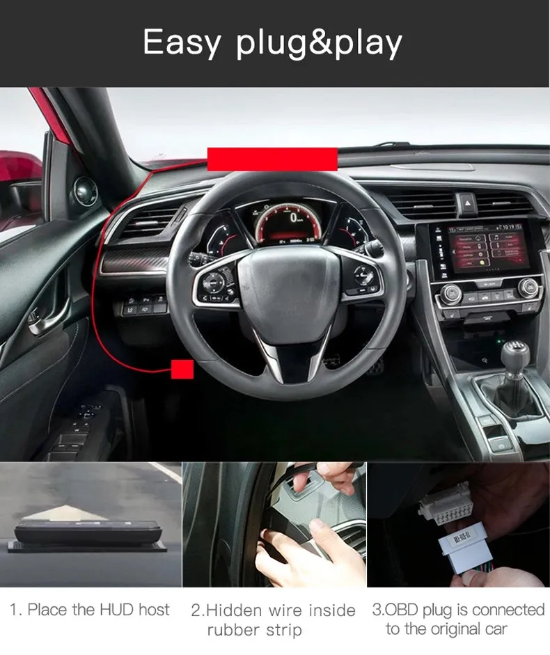 Customized HUD Head up Display with OBD2 Socket for Lexus