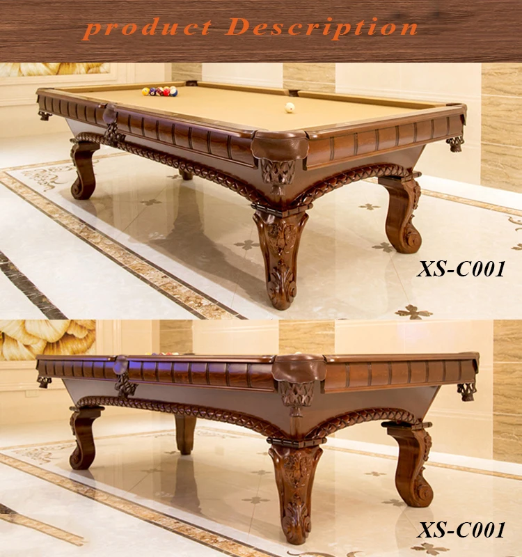 Beautiful Carved Design Billiard Slate Pool Dining Table Solid Wood ...