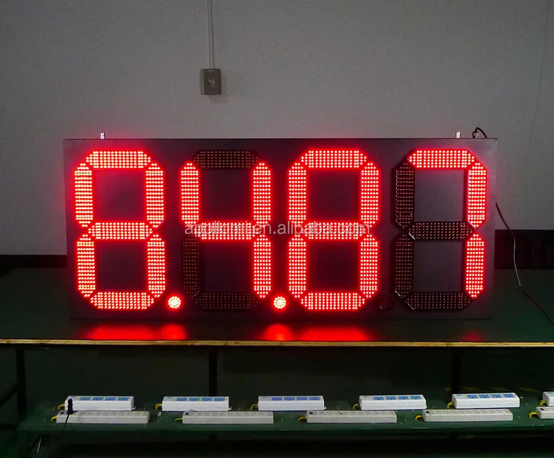 7 Segment Petrol Station Display Sign, Digital Number 7segment Led Gas ...