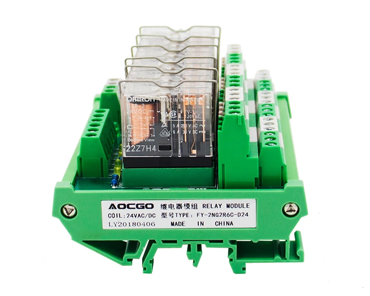 6 Channel DPDT DIN Rail Mount Relay Module G2R-2 5A