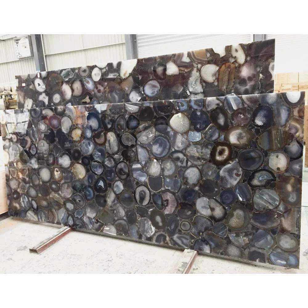 Nature Gemstone Agate Wall And Floor Decor Slabs Grey Agate Wall Panel ...