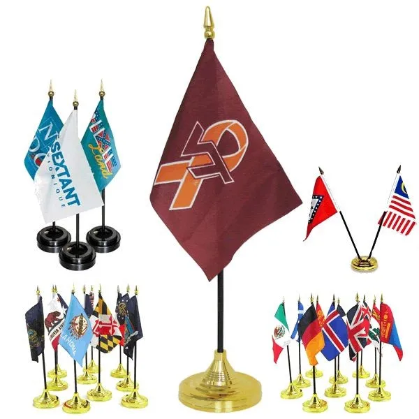Standard Auto Racing Desk Flags Set Features 7 Recognizable 4"x6" Flags ...