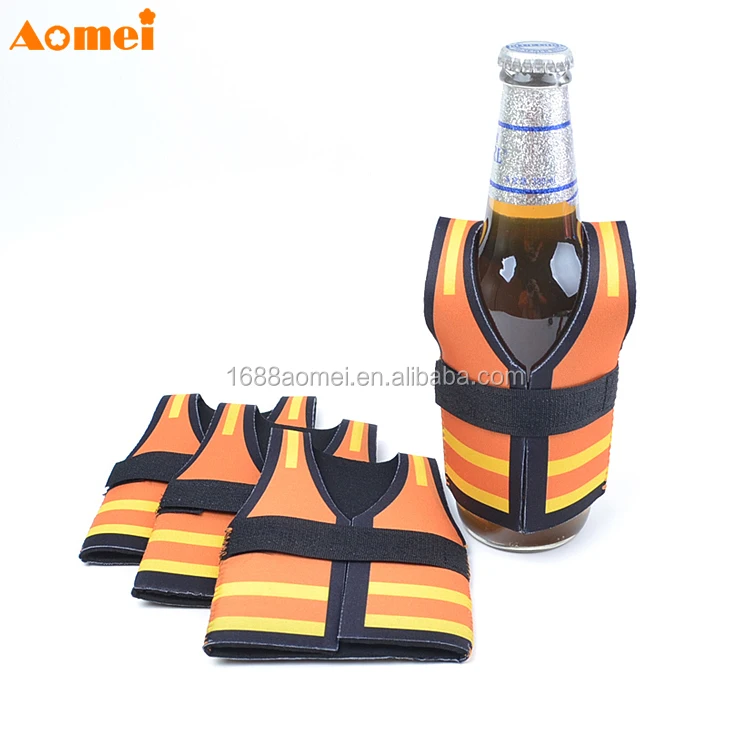 Life Jacket Shape Bottle Coolers - Customizable & Insulated