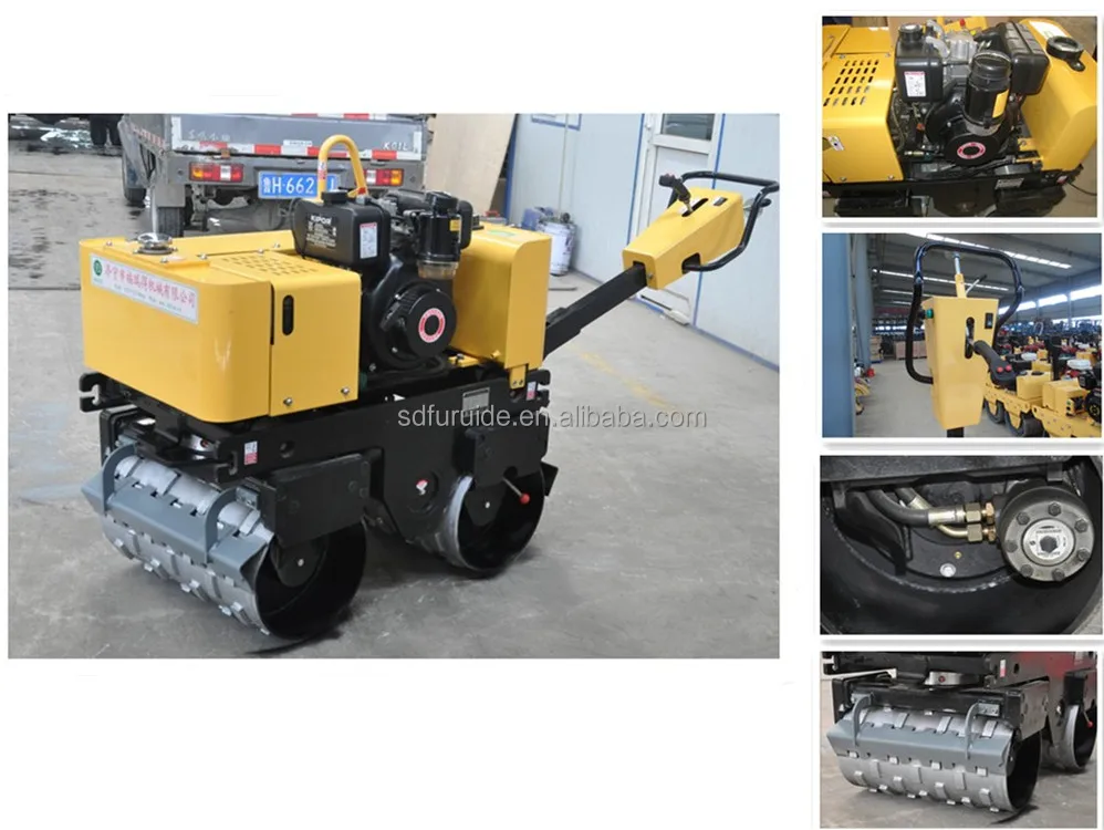 780kg Hydraulic Double Drum Soil Compactor Pedestrian Sheeps Foot Road ...