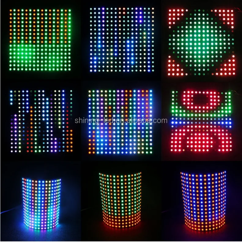 Bendable Flex Pixel Matrix Programmable Led Display Screen 8*32/16*16/8 ...