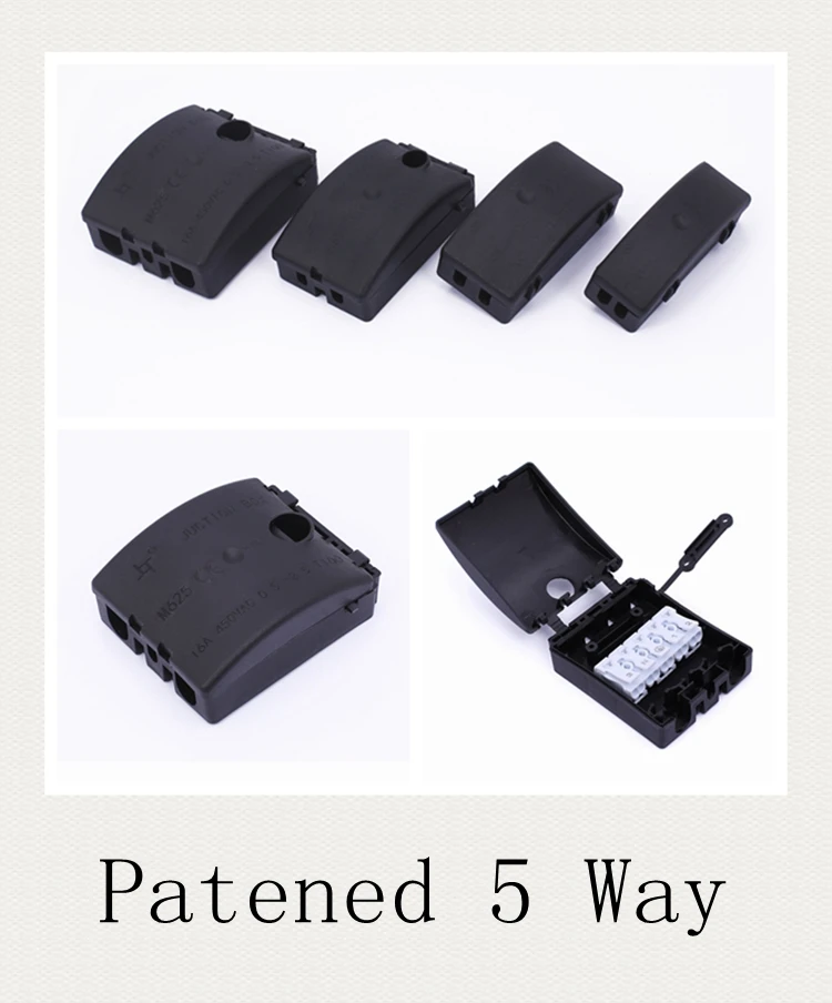 Patented Quick 5 Way Cable Junction Box With Wire Connector - Buy 5 Way ...