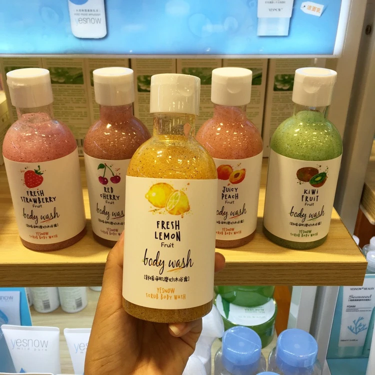 Yesnow Fruit Scrub Shower Gel Body Exfoliating Dead Skin Hydrating Clean Lasting Fragrance Skin ...