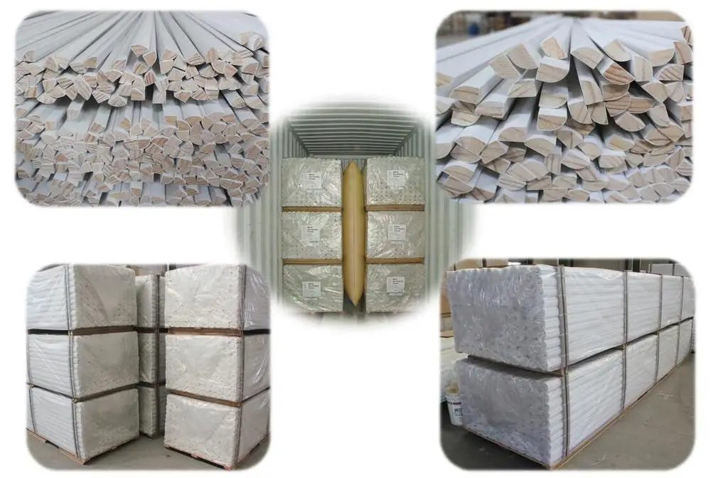 White Primed FJ Wooden Decorative Quarter Round Moulding