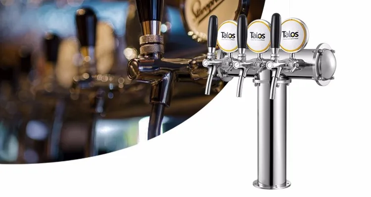 Talos T Tower Stainless Steel 3 Tap Draft Beer Solution