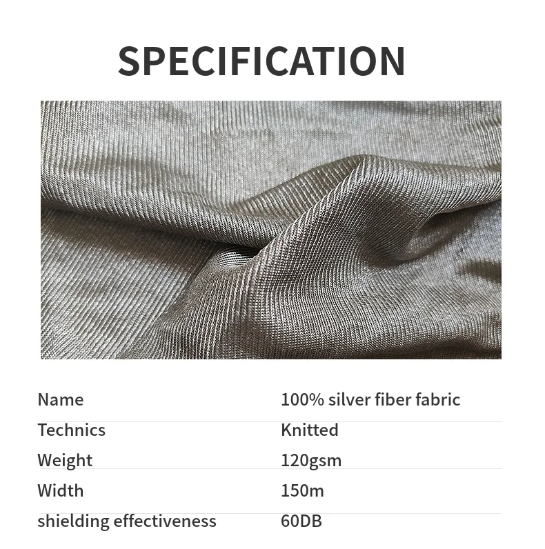 100% Silver Anti Radiation Shielding Conductive Fabric