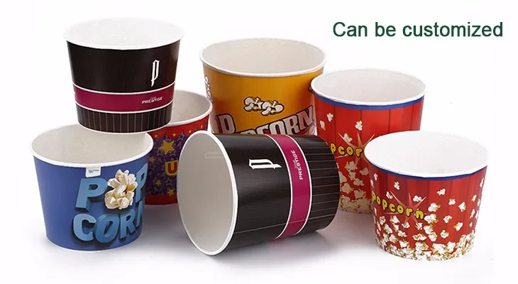 Custom Logo Disposable Take Away Fried Chicken Buckets Paper Popcorn