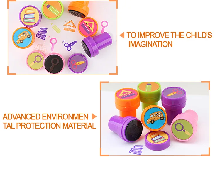 Customized Logo High Quality Plastic Self Inking Stamp Toy Cute Stamper ...