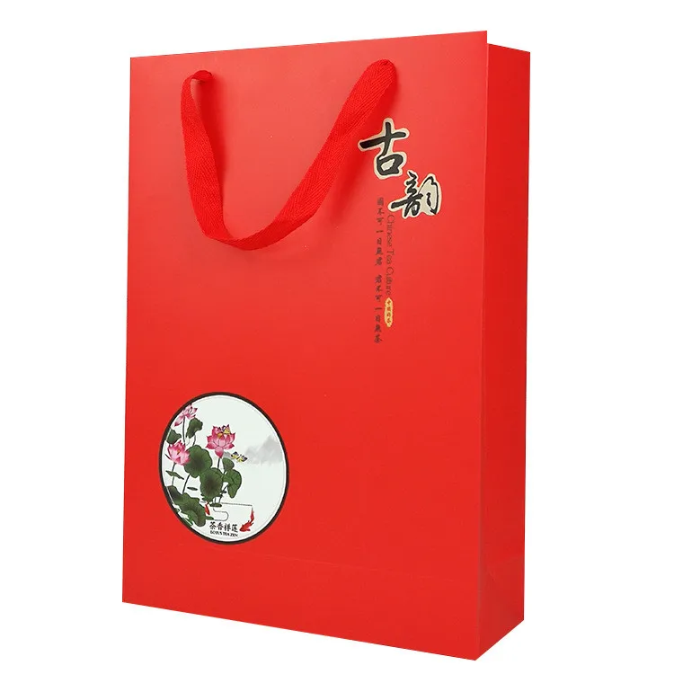 Cardboard Paper Red Packaging Chinese Tea Gift Box