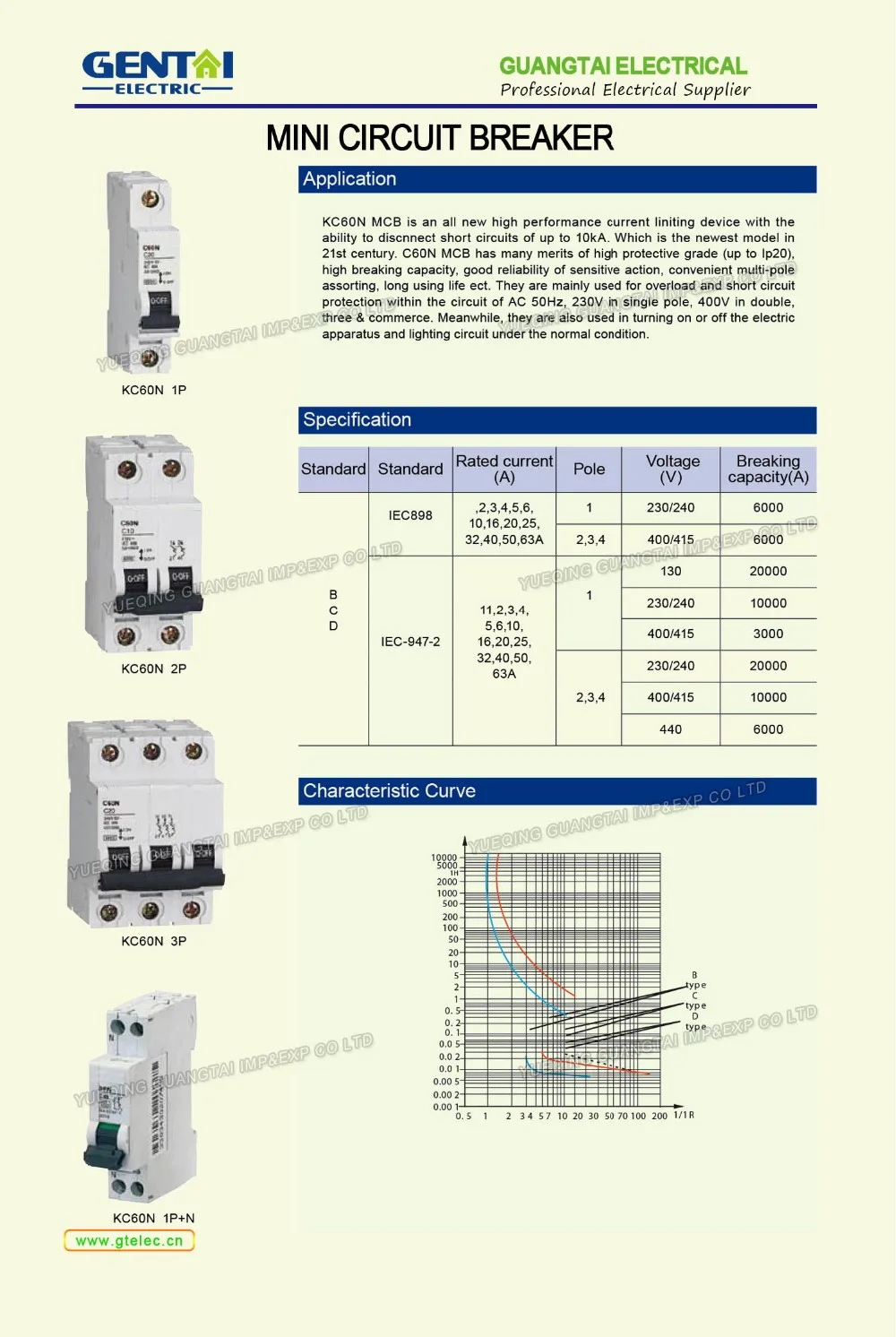 2p 20a C Type 240v/415v C45 Mini Circuit Breaker/mcb 2p/electrical Mccb ...