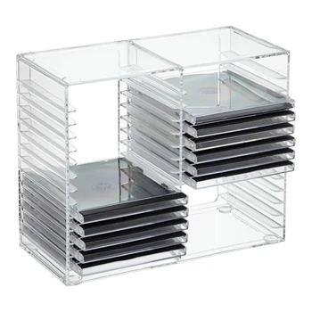 Countertop Acrylic Cd Display Rack Custom 30 Tiers Clear Perspex ...