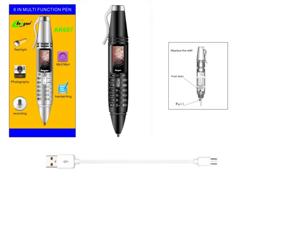 Hot Pen Mini Mobile Phone Dual Sim Card Dialer Cellphone With ...