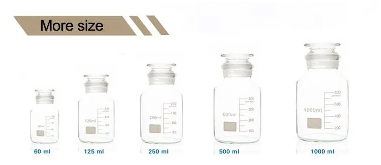 1000ml Laboratory Wide-Mouth Glass Jar for Reagents Storage