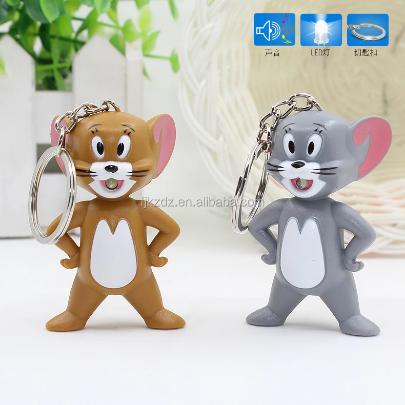 Cute Mini Tom Jerry Mouse Sound Light Keychains - Buy Mouse Keychains ...